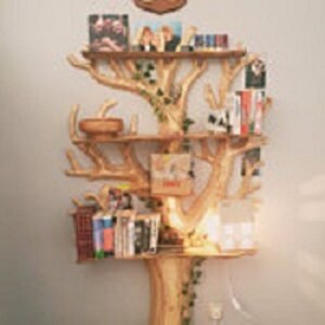 Wooden Tree Bookcase, Bookshelf Handmade Interior Furniture, Book ...