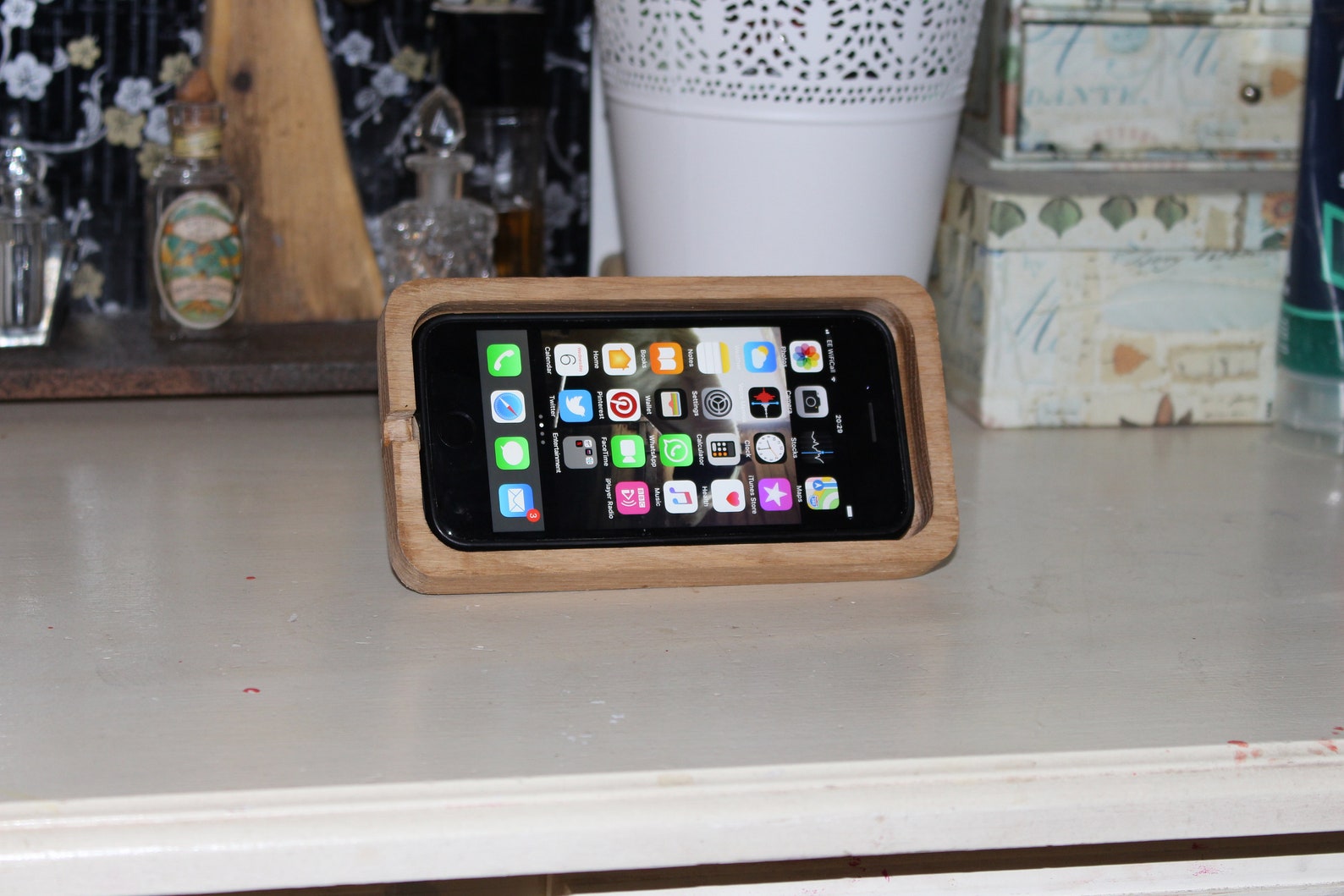 Wood Phone Stand Wooden Docking Station Handmade Mobile - Etsy