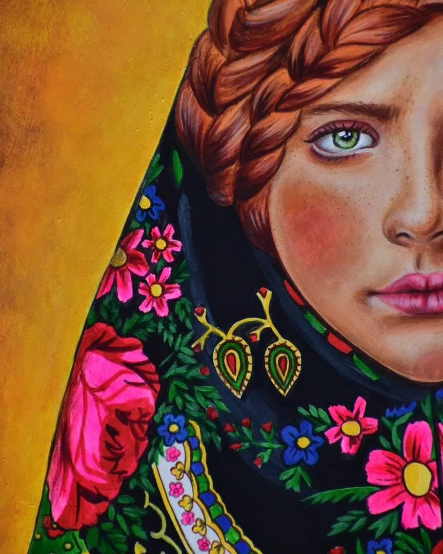 Slavic Girl, Original Painting on an Old, Barn Board - Etsy