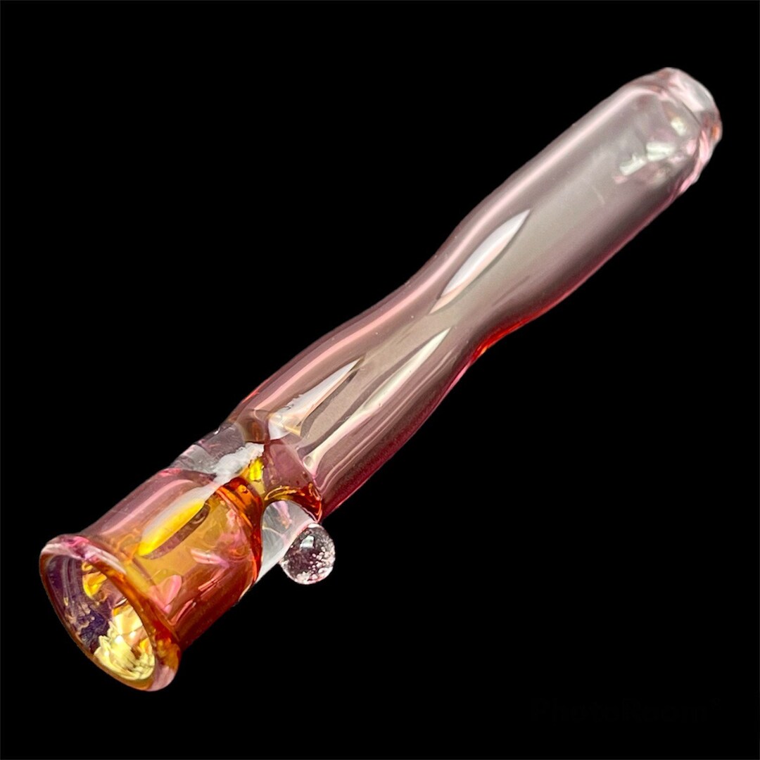 Golden Fumed Pink One Hitter Glass Pipes, Chillum Smoking Pipe - Etsy