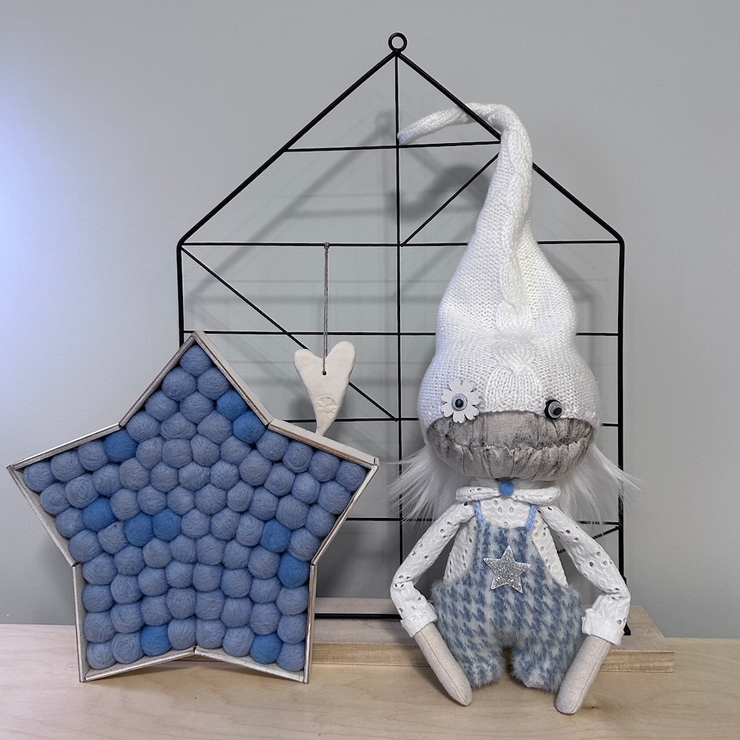 Grungy Voodoo Handmade Doll - Voodoo Baby Blue Girl, Pastel Halloween ...