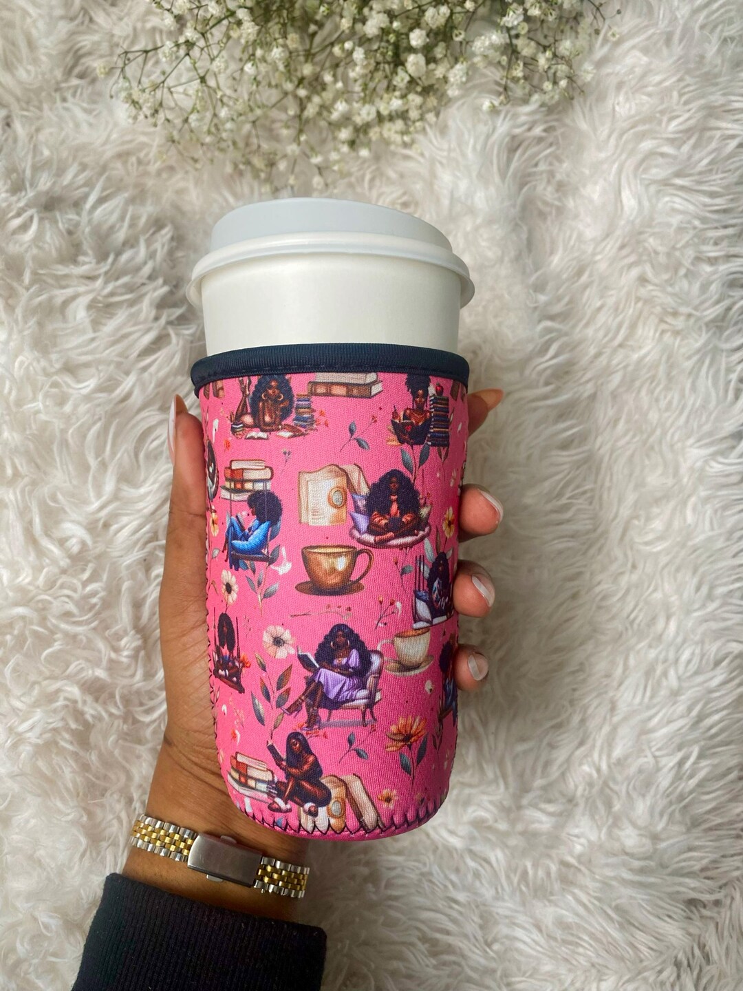 Iced Coffee/hot Drink Cup Sleeve Cozy| Neoprene Mug Sleeve | Drinks ...