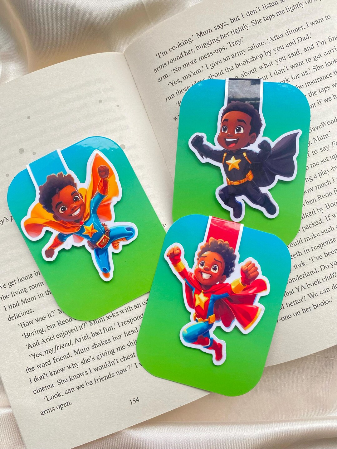 African American Black Superhero Boys Magnetic Bookmarks – Diversity ...