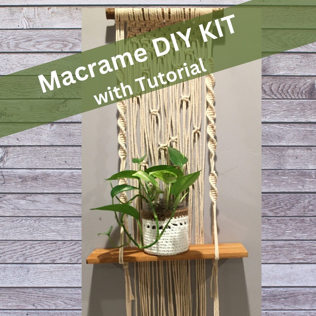 Macrame Wall Shelf DIY KIT Pattern for Beginners / Tutorial PDF With ...
