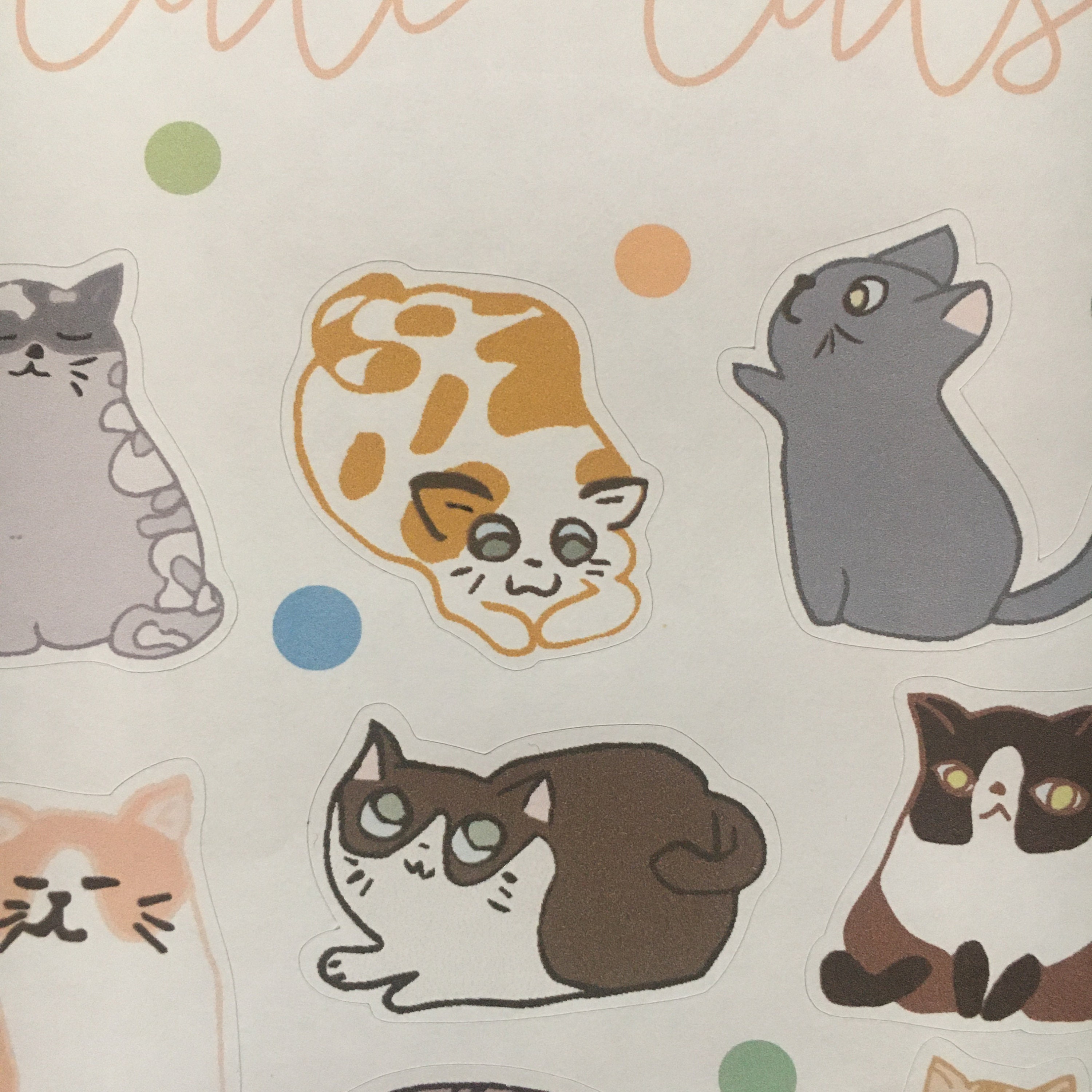 Cute Cats Sticker Sheet Doodles Scrapbook Stickers Bullet | Etsy