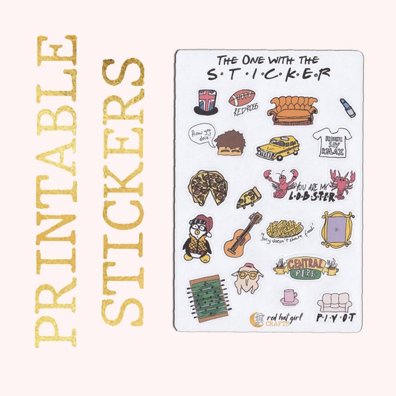 DOWNLOADABLE The one with Stickers Sticker Sheet Type 2 | Etsy