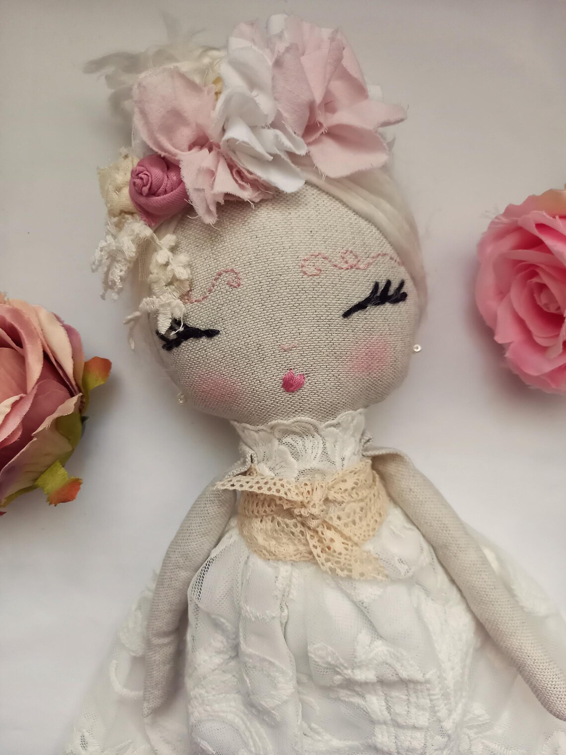 Handmade Ragdoll: Unique Art Doll With Lace Dress - Etsy