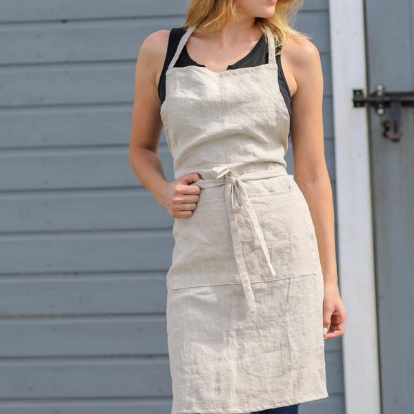 Natural Linen Apron - Etsy