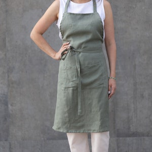 Linen Kitchen Apron Craft Apron Tea Linen Apron Unisex - Etsy