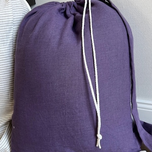 Linen Laundry Bag, Large Hanging Laundry Bag With Handle and Loops ...