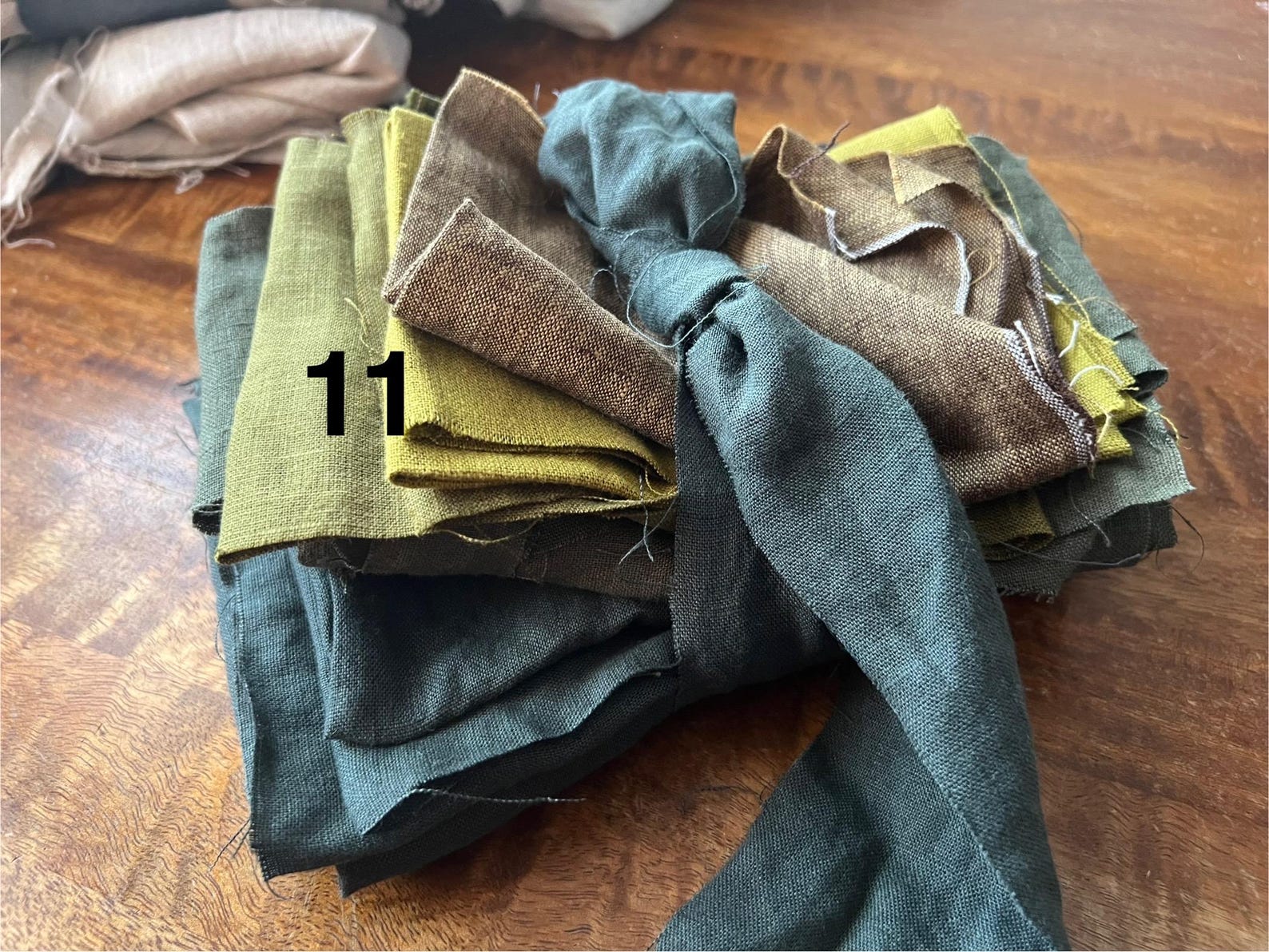 Linen Fabric Remnants Bundle - Linen Fabric Scraps - Natural Linen for ...