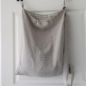 Linen Laundry Bag, Large Hanging Laundry Bag With Handle and Loops ...