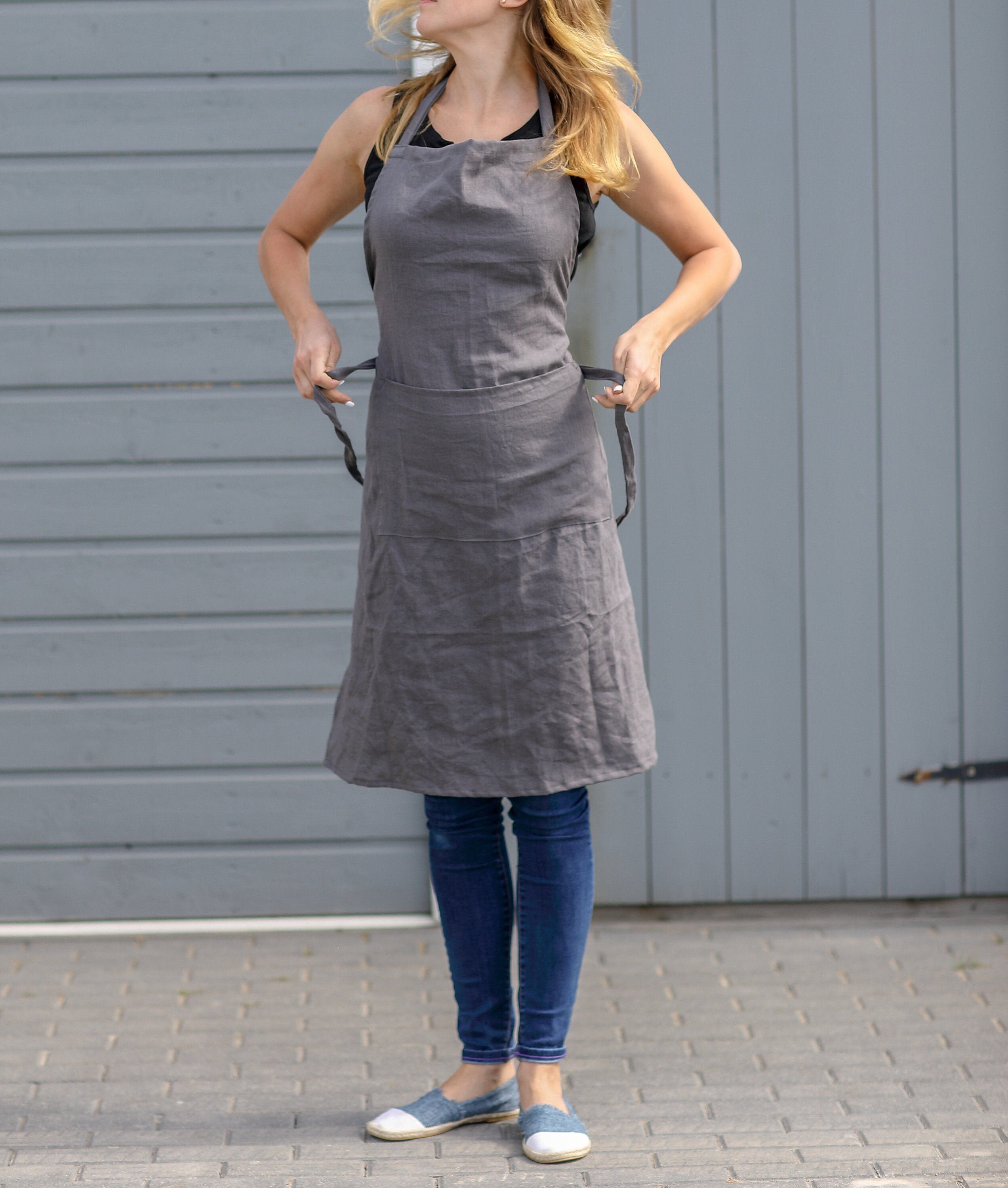 Linen Kitchen Apron Craft Apron Tea Linen Apron Unisex | Etsy