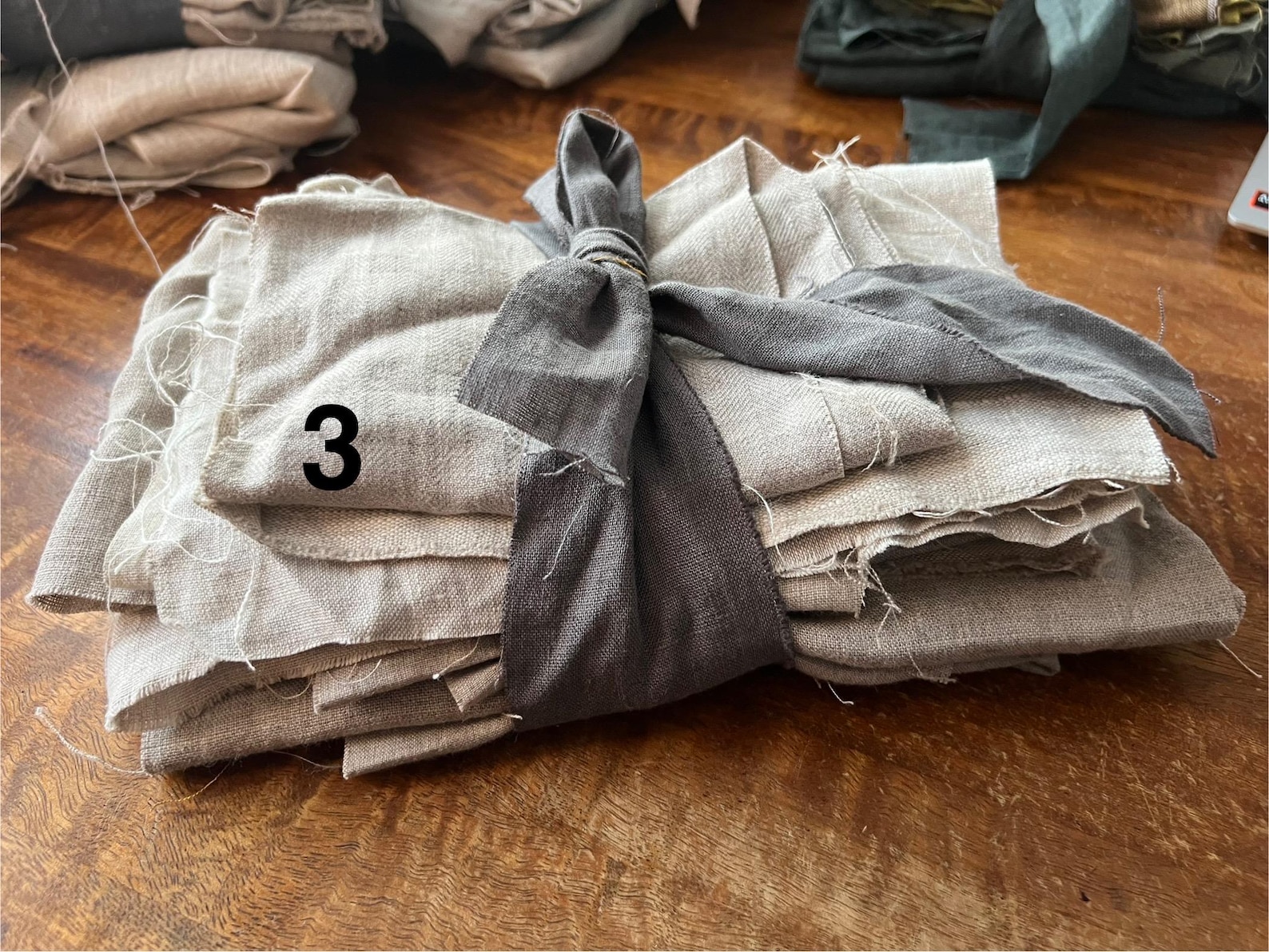 Linen Fabric Remnants Bundle - Linen Fabric Scraps - Natural Linen for ...