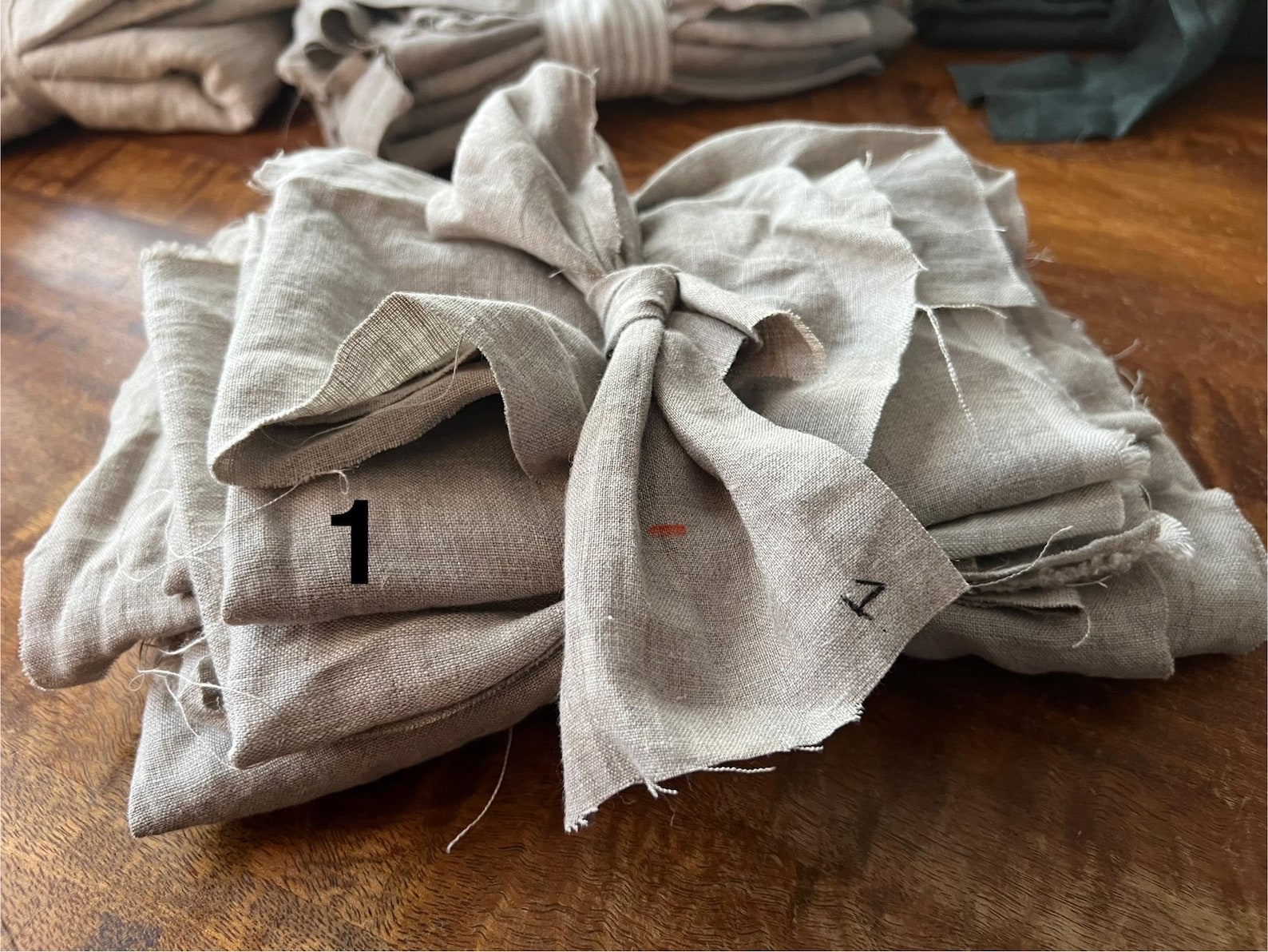 Linen Fabric Remnants Bundle - Linen Fabric Scraps - Natural Linen for ...