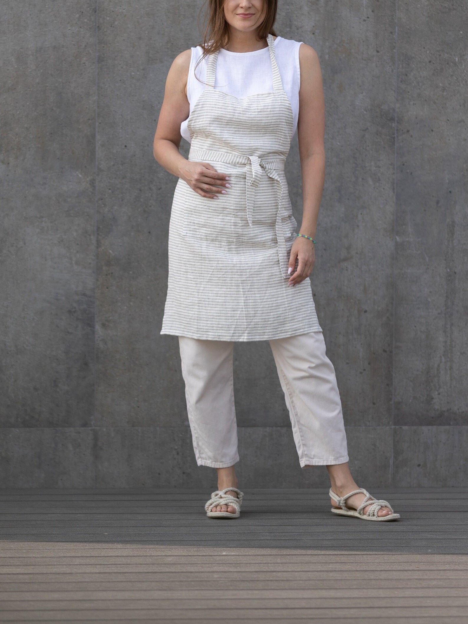 Natural Linen Apron, Apron for Woman, Handmade Apron for Cooking ...