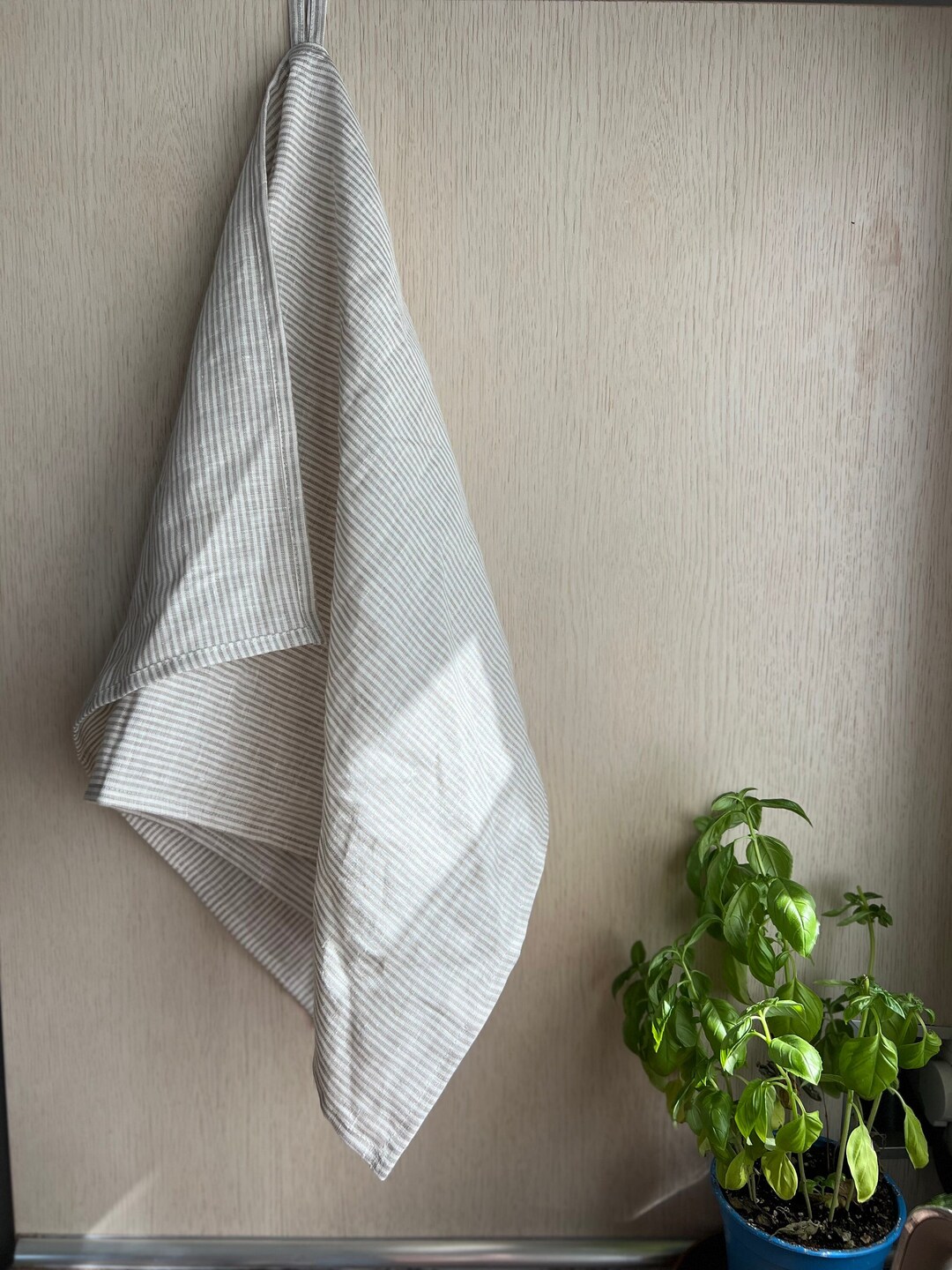 Linen Tea Towel, Softened Linen Kitchen Towel With Loop, Natural ...