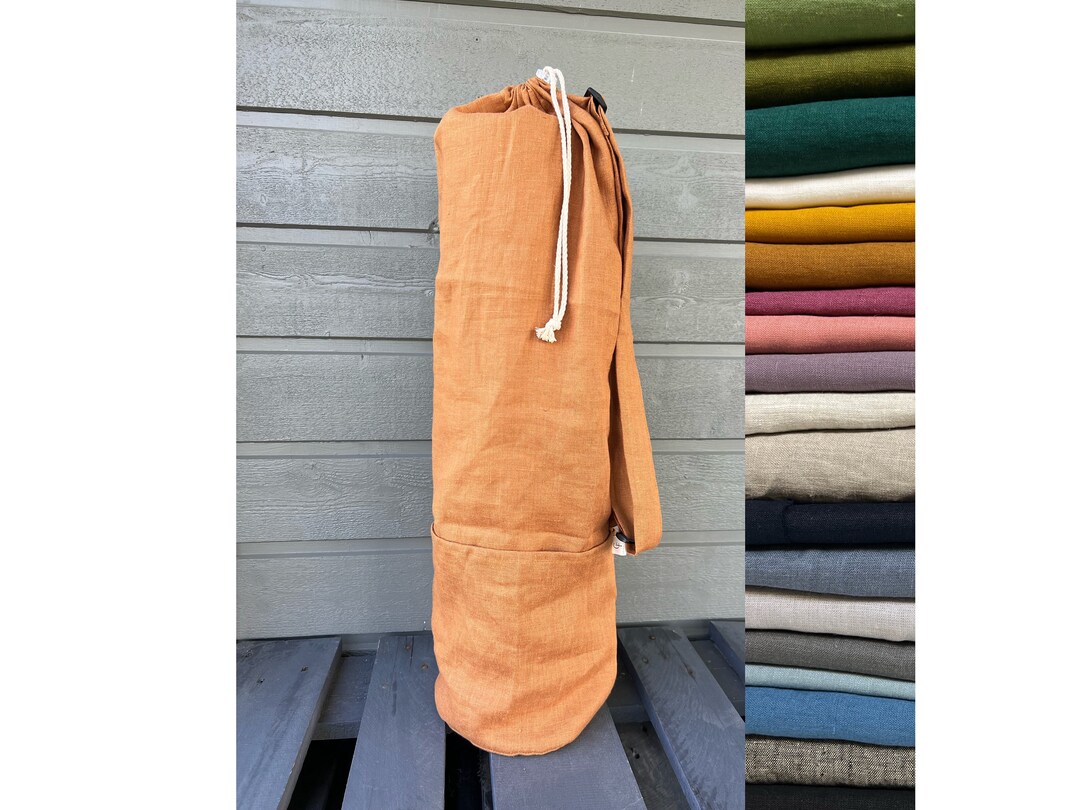 Linen Mat Bag With Adjustable Handle. 100% Natural Linen Bag is Perfect ...