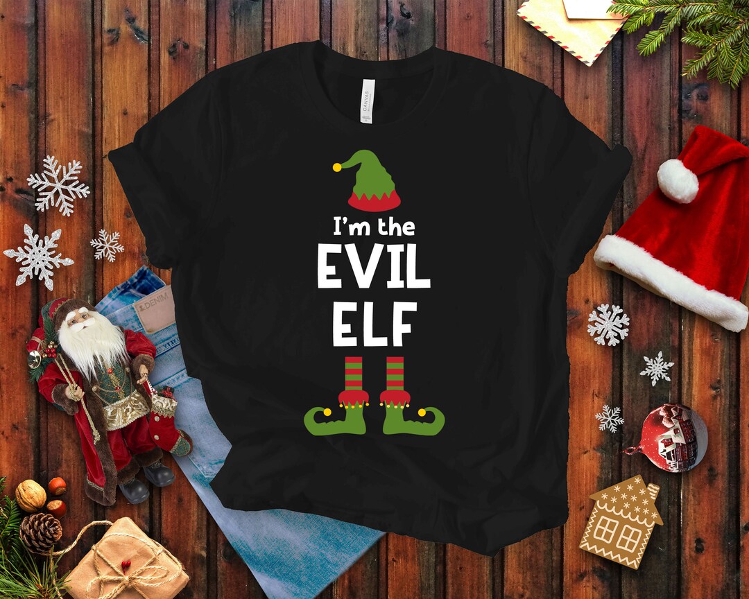 Evil Elf Christmas T-shirt for Men and Women, Funny Gift, Unisex ...