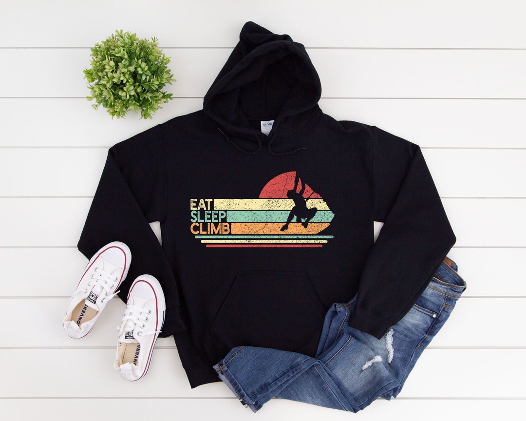 Eat Sleep Climb Shirt, Rock Climbing Hoodie, Climber Gift, Bouldering ...