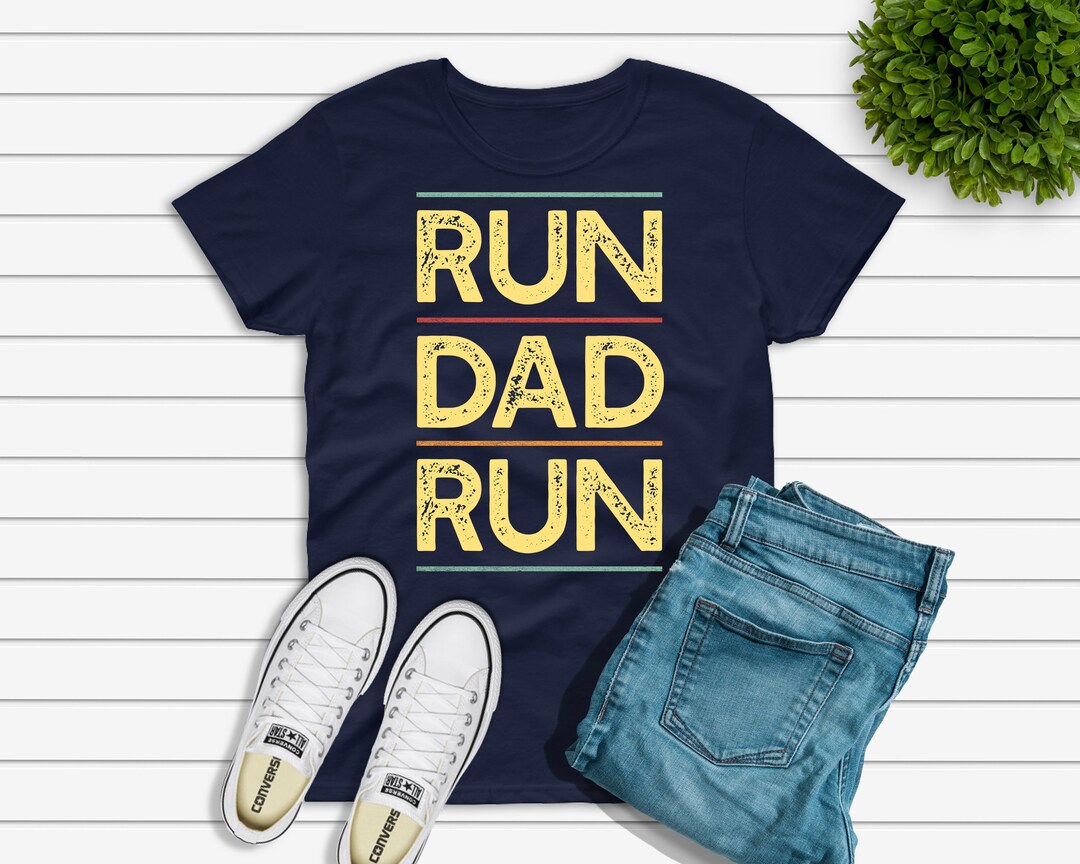 Run Dad Run T-shirt Adult & Youth Funny Marathon Running Shirt, Cheer ...