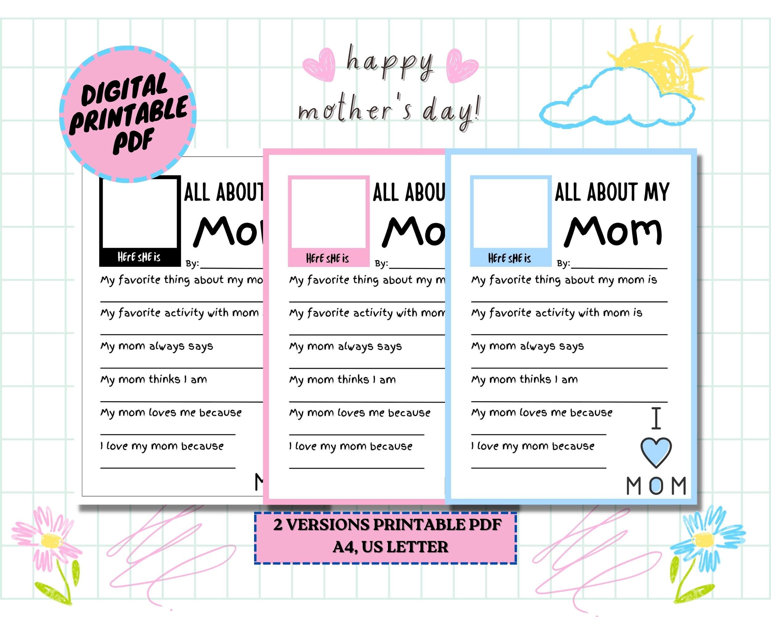 Mother's Day Gift Mother's Day Activity Printable for Kids Printable ...