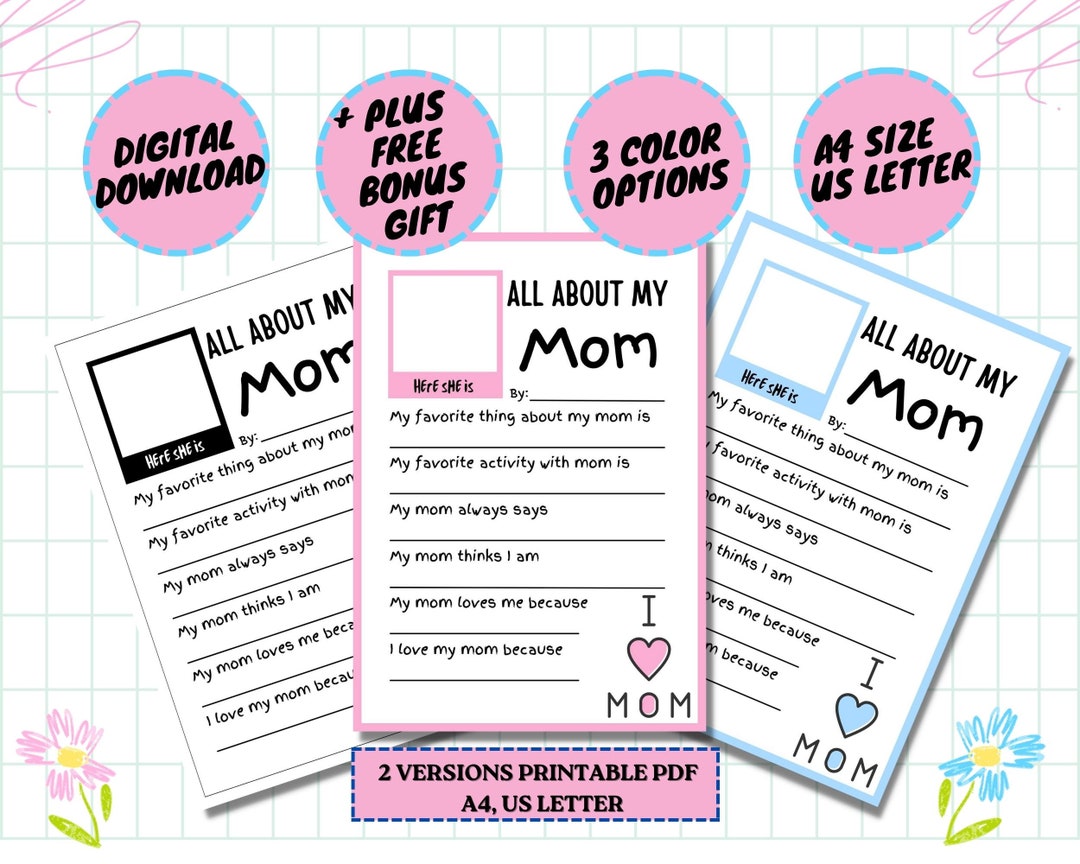 Mother's Day Gift | Mother's Day Activity Printable for Kids ...