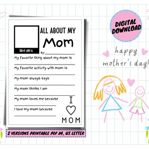 Mother's Day Gift | Mother's Day Activity Printable for Kids ...