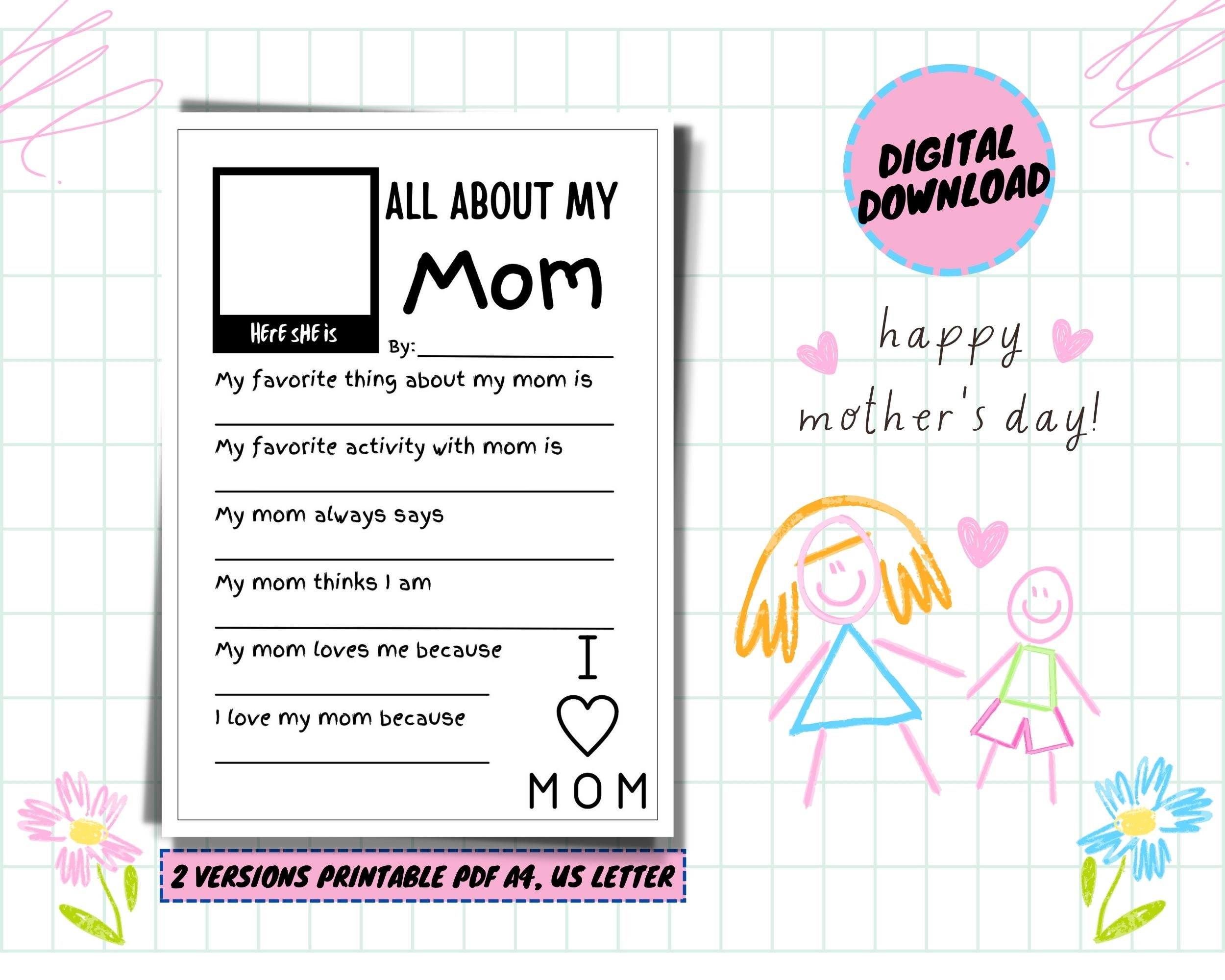 Mother's Day Gift Mother's Day Activity Printable for Kids Printable ...