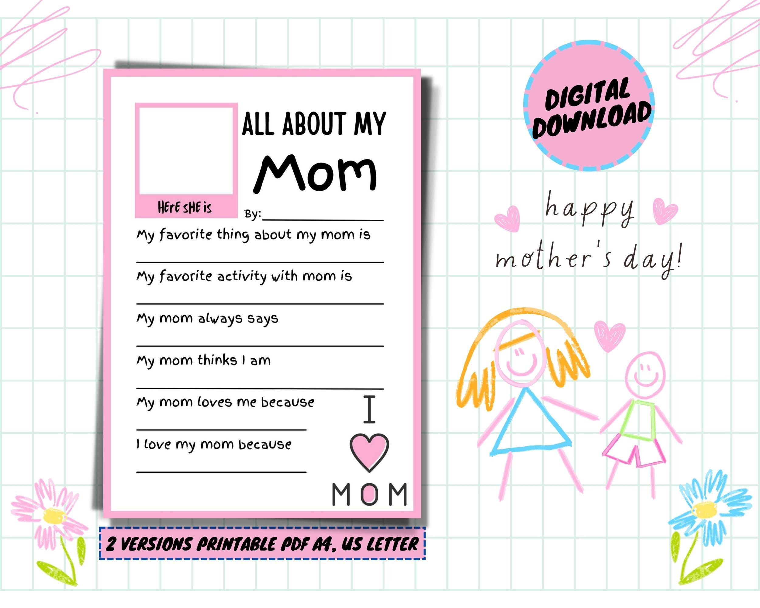Mother's Day Gift Mother's Day Activity Printable for Kids Printable ...