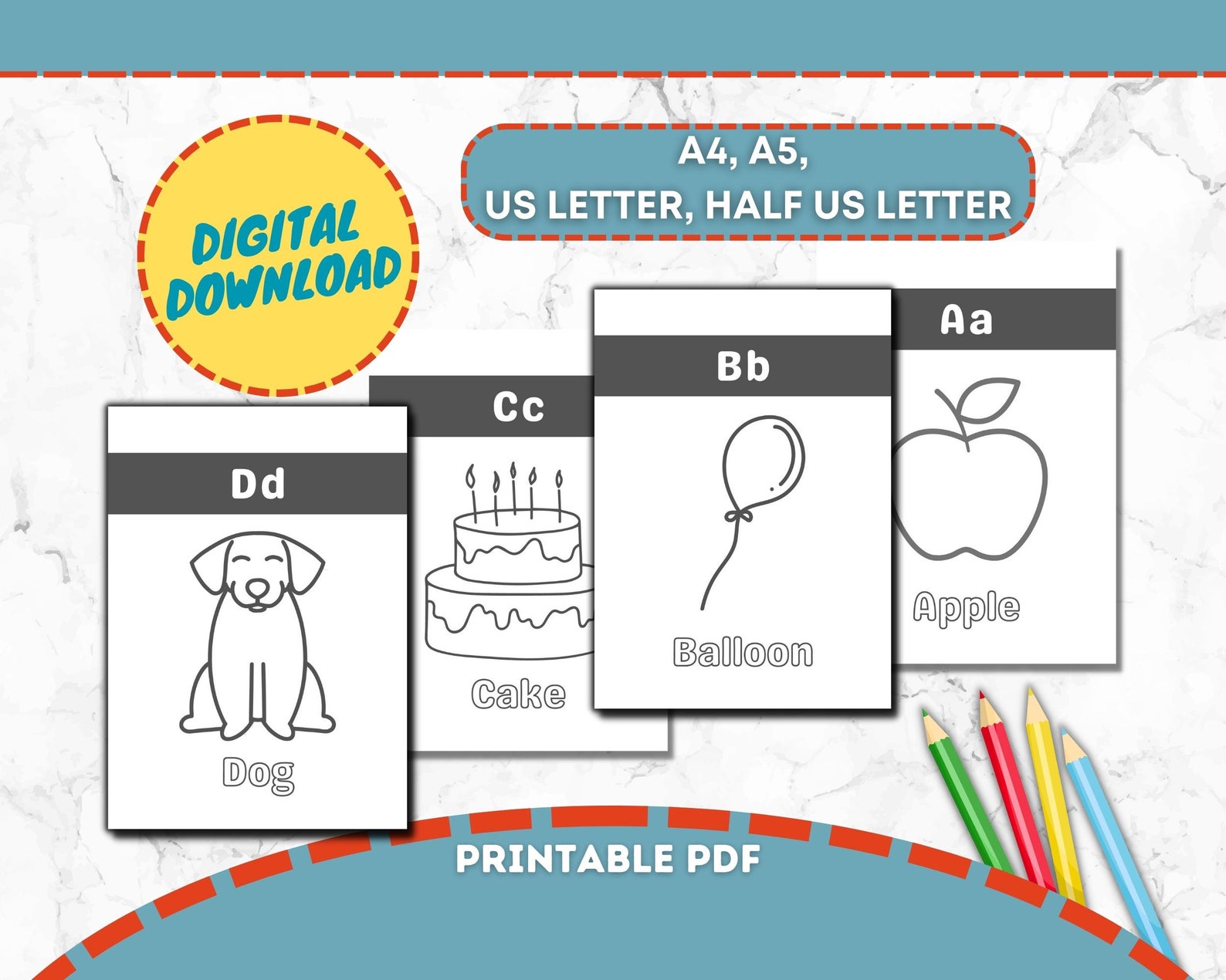 Alphabet Coloring Pages | ABC Coloring Sheets | Printable Coloring Book ...