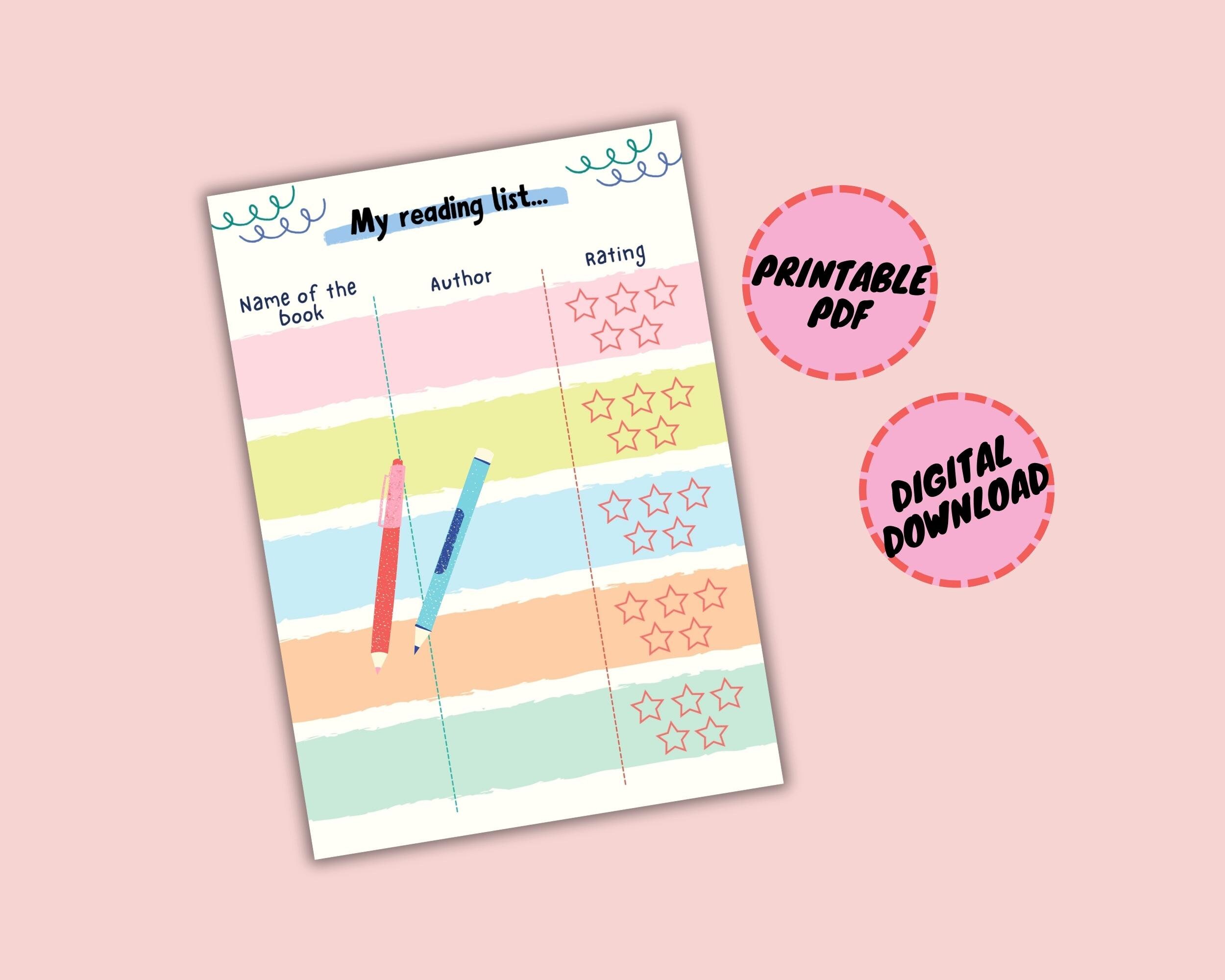 Reading Log Printable for Kids, Kids Book Tracker, Reading Tracker ...