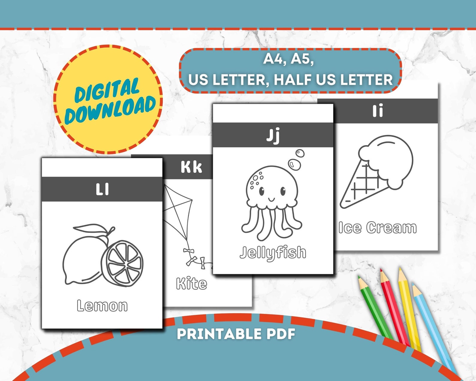 Alphabet Coloring Pages | ABC Coloring Sheets | Printable Coloring Book ...