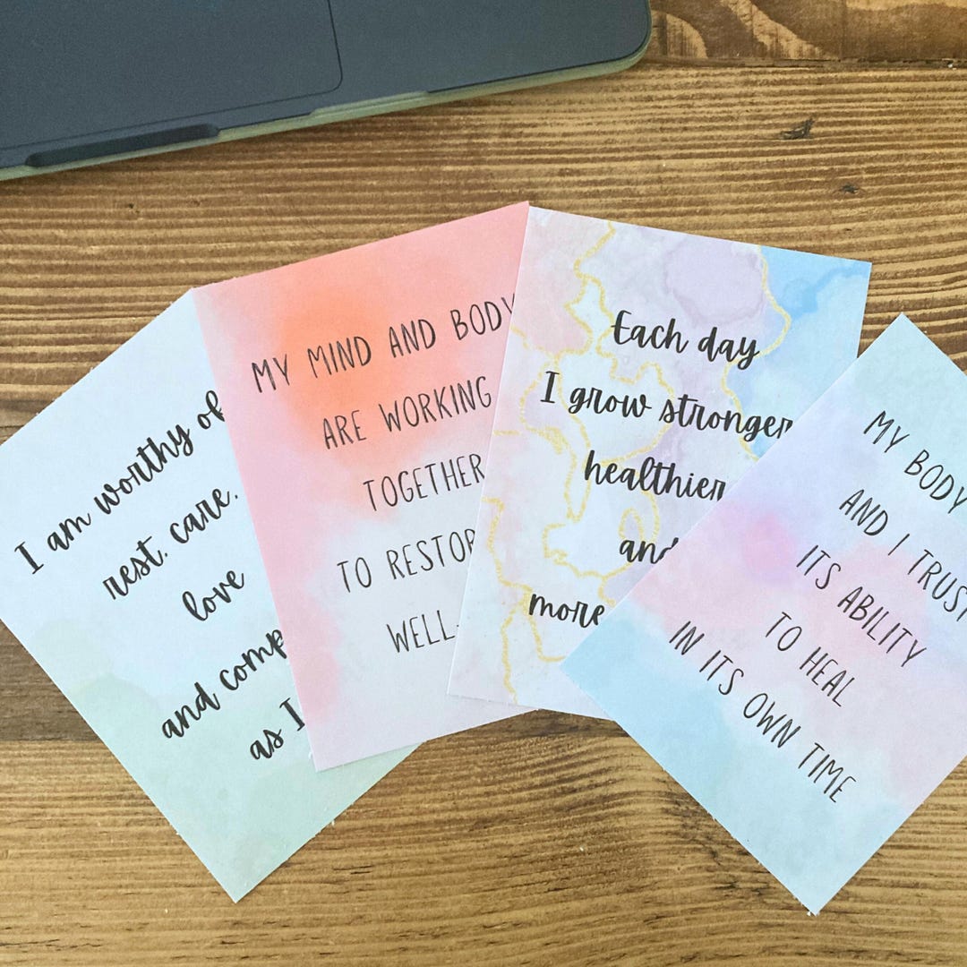 12 Healing Affirmation Cards | Digital Download | Recovery, Self-care ...