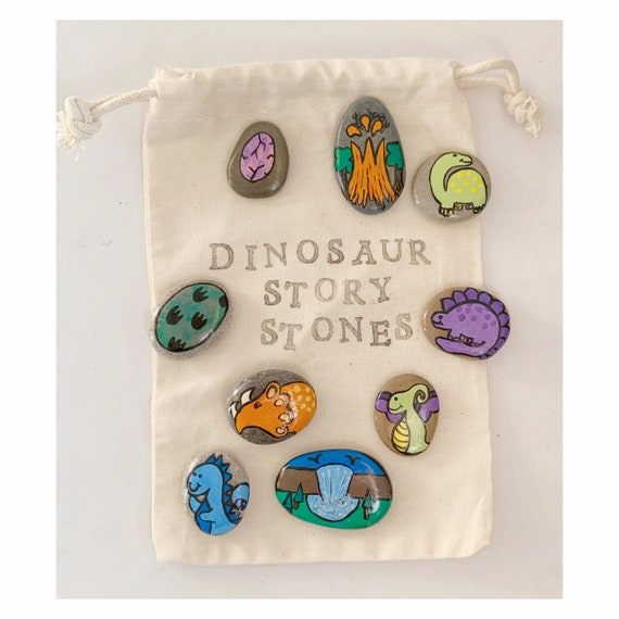 Hand Painted Dinosaur Themed Story Stones | Etsy