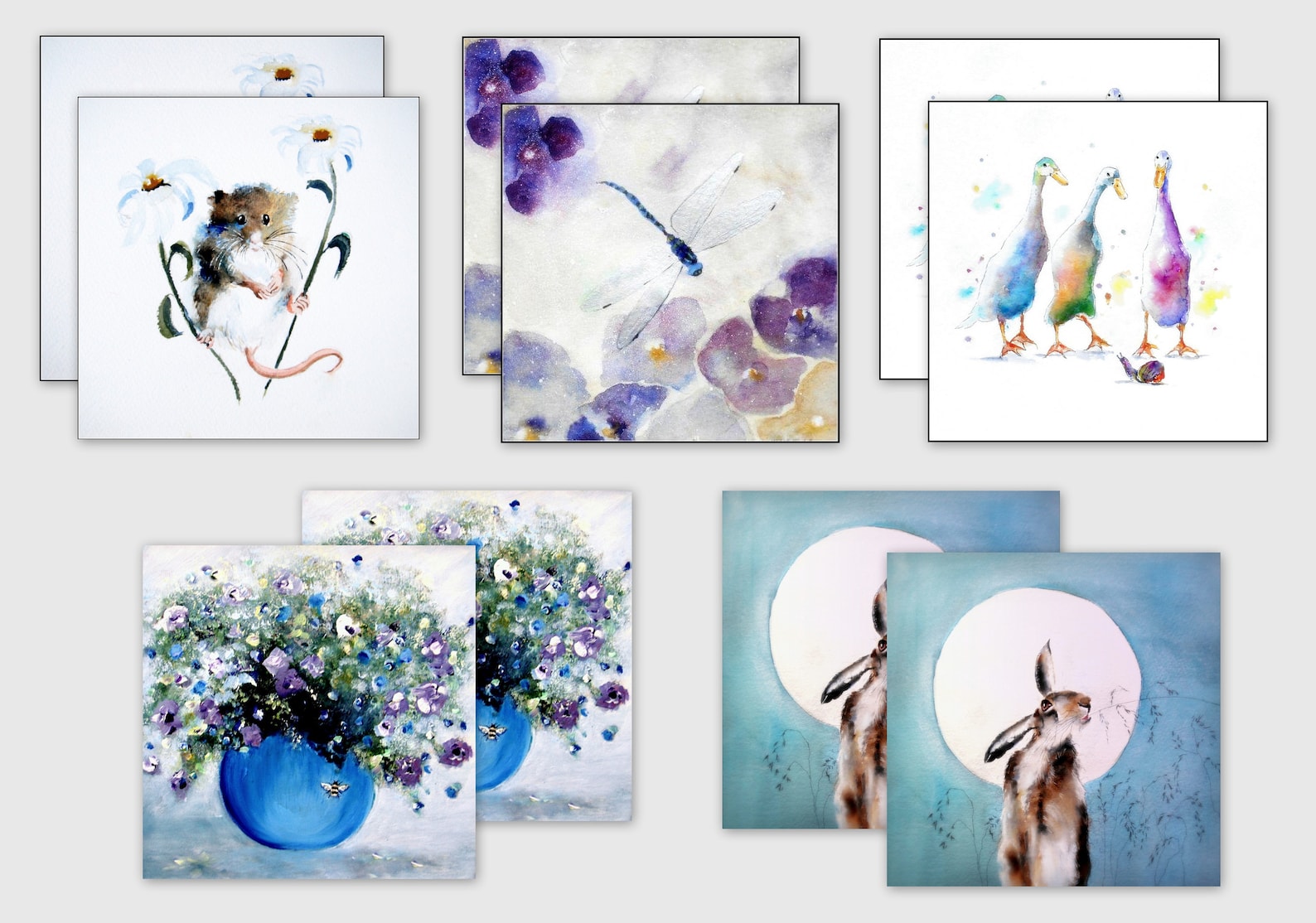 10 Luxury Art Cards Multi Pack Set Any Occasion Thank You - Etsy