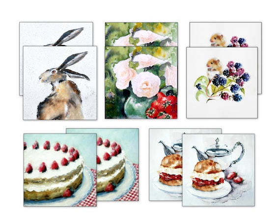 10 Luxury Art Cards Multi Pack Set Any Occasion Thank You - Etsy UK