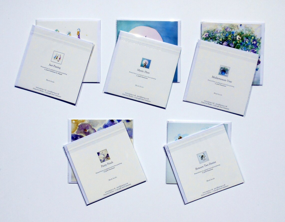10 Luxury Art Cards Multi Pack Set Any Occasion Thank You - Etsy