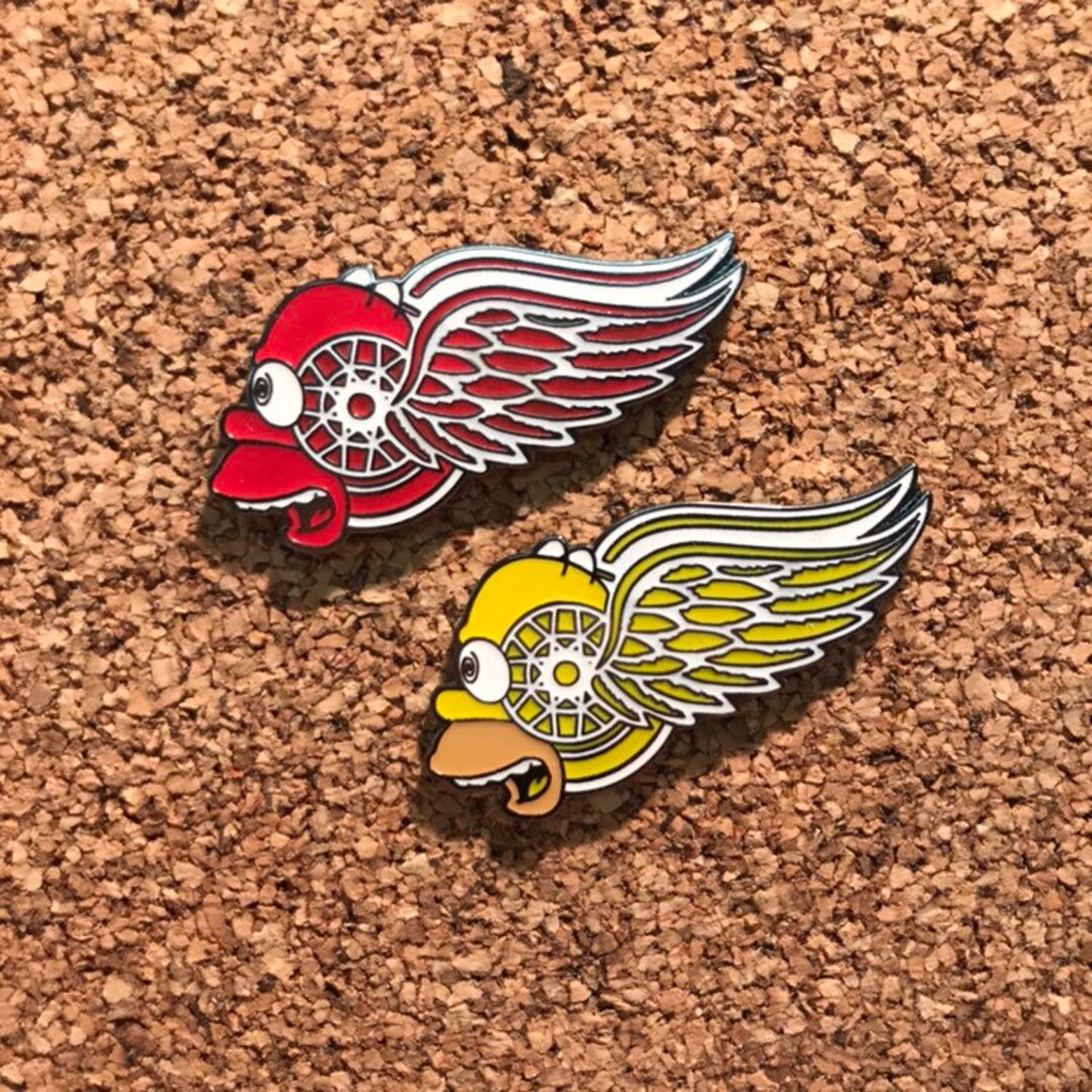 Detroit Red Wings Homerwing Simpsons Enamel Pin - Etsy