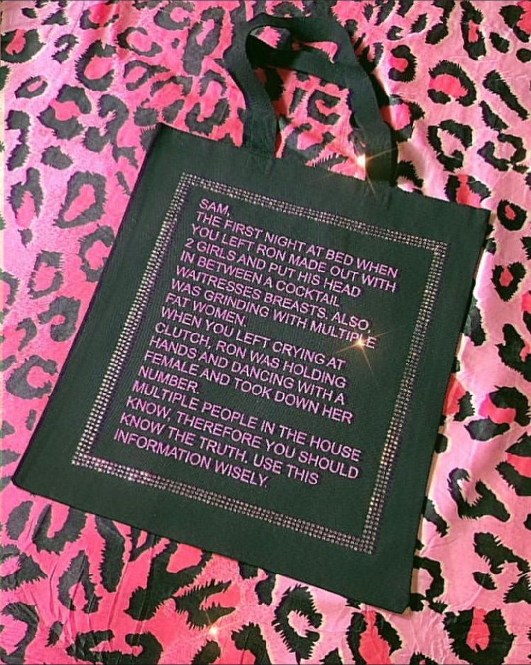 Jersey Shore 'the Note' Y2K Core Rhinestone Mcbling Snooki Jwoww Pink ...
