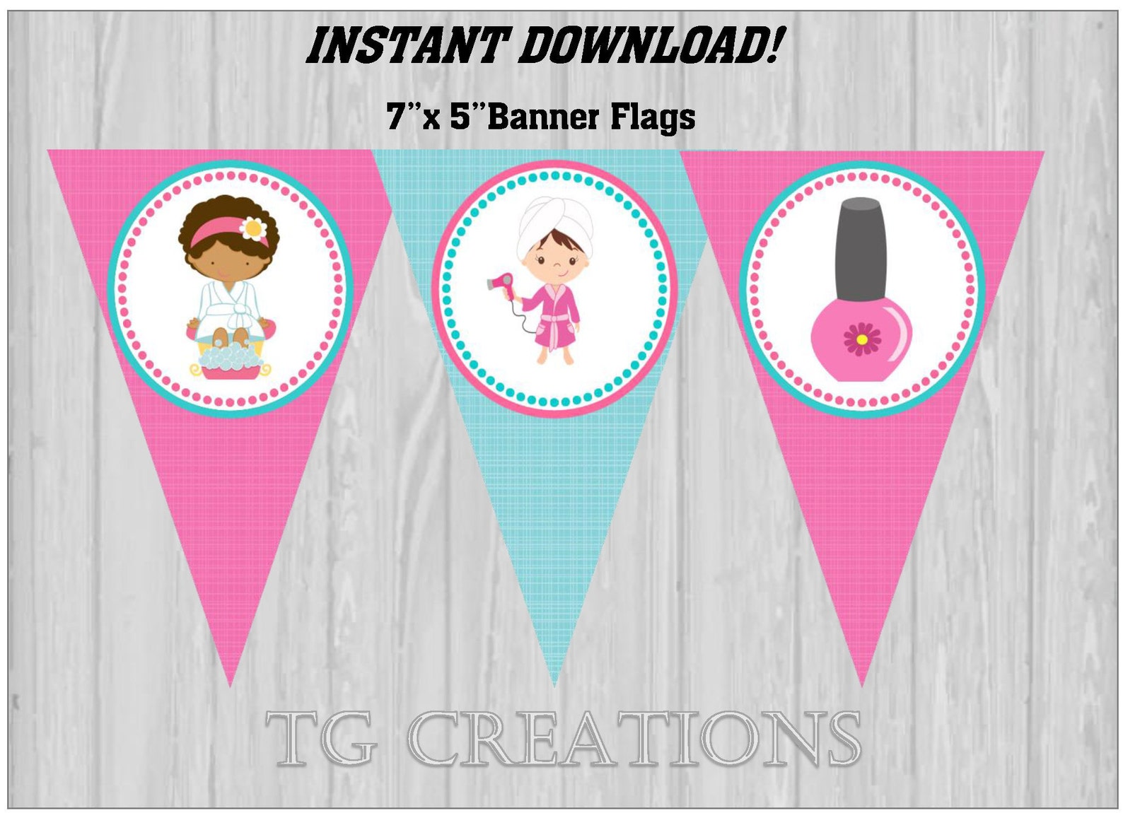Spa Party Banner, Girls Spa Party Spa Party, Instant Download ...
