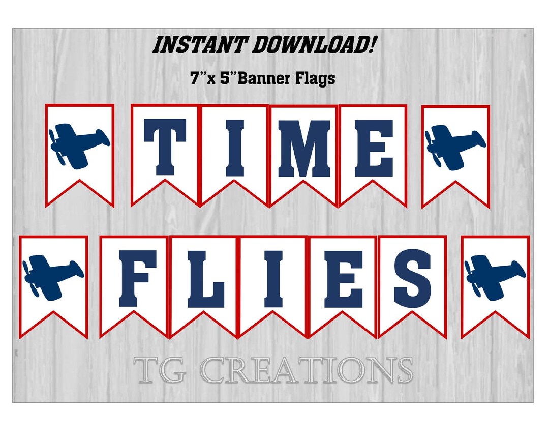 Time Flies Banner Airplane Banner Airplane Theme Time Flies - Etsy