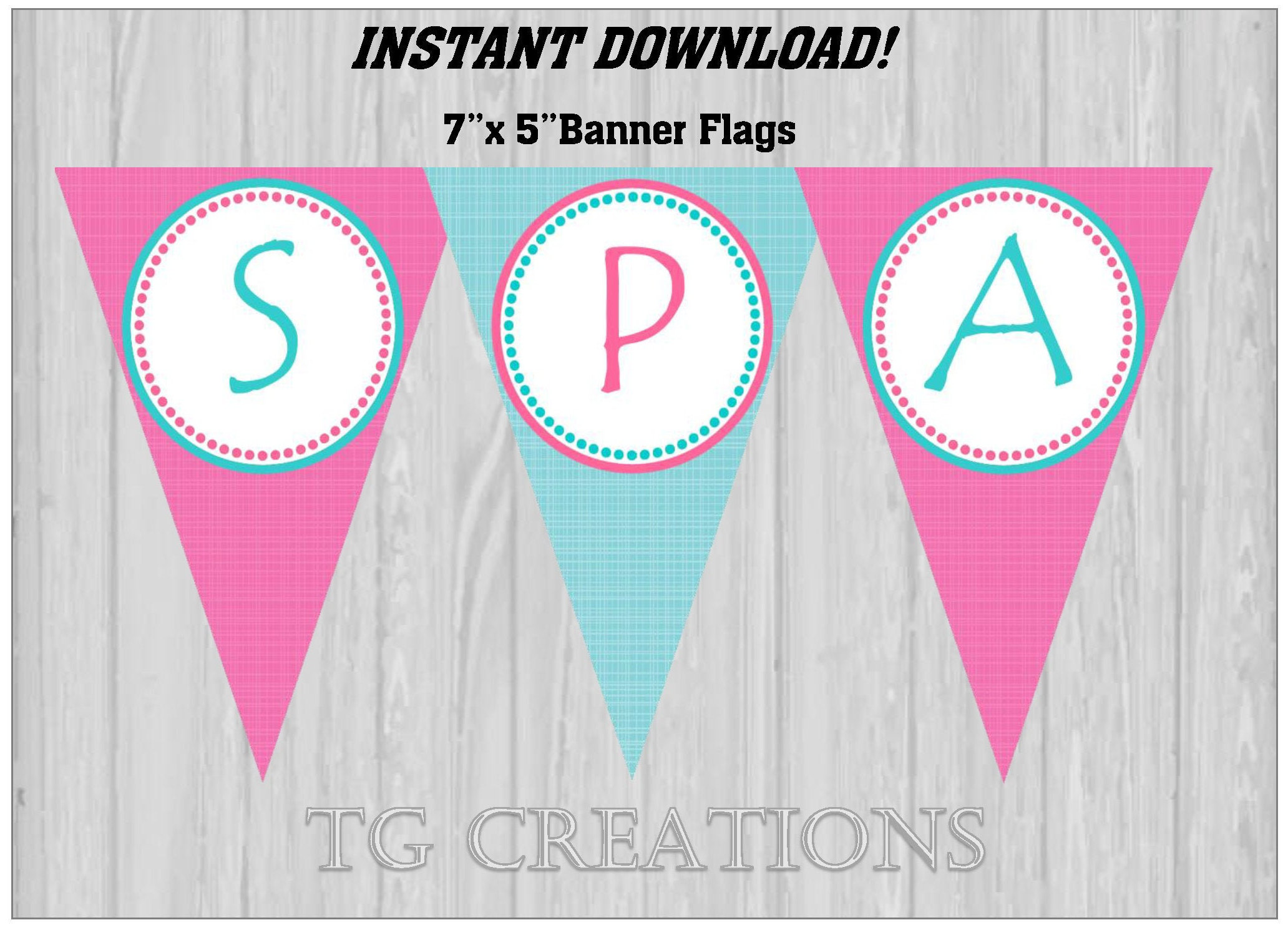 Spa Party Banner, Girls Spa Party Spa Party, Instant Download ...