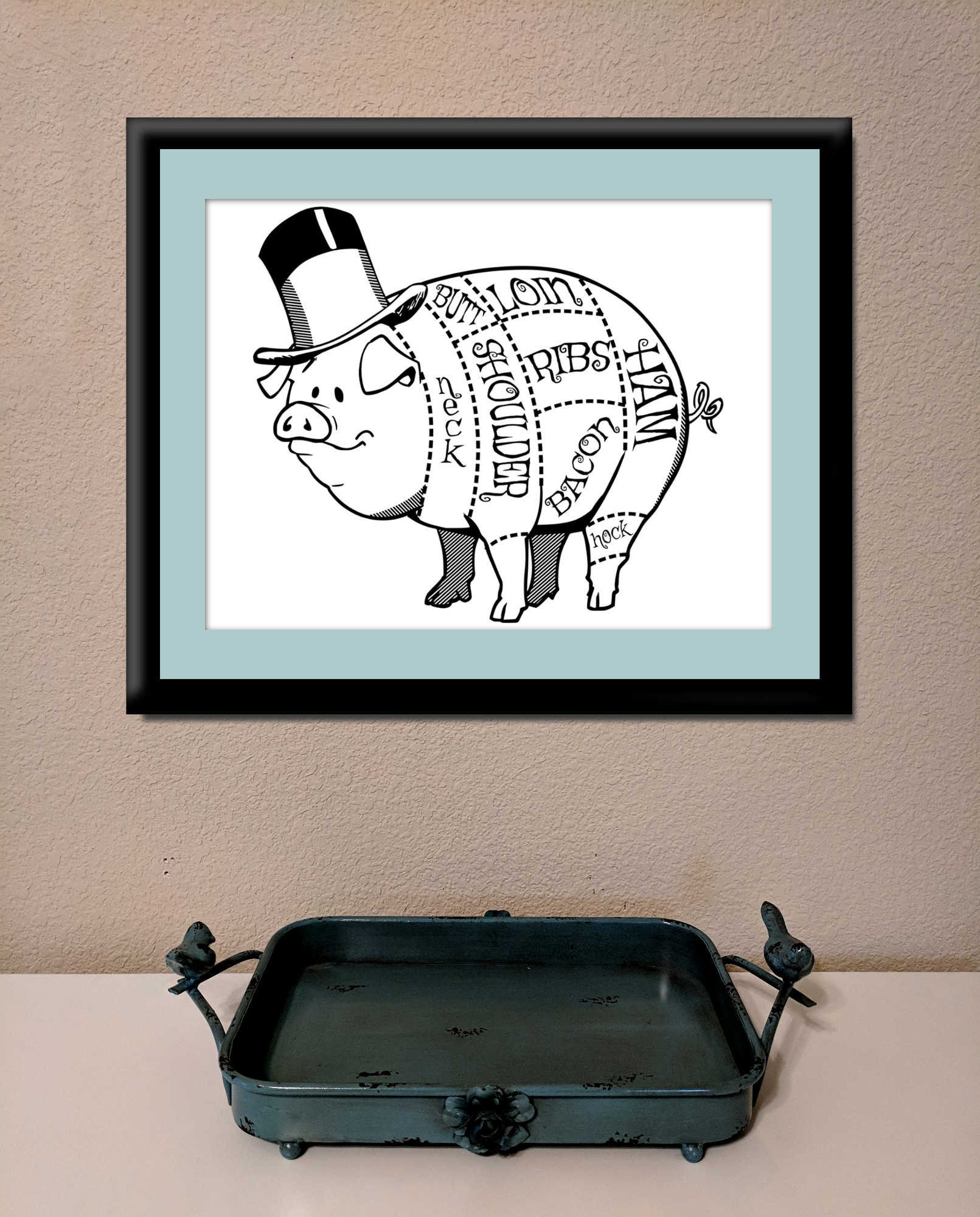 Cartoon Pig Chart INSTANT DOWNLOAD Kitchen Decor Art Print - Etsy