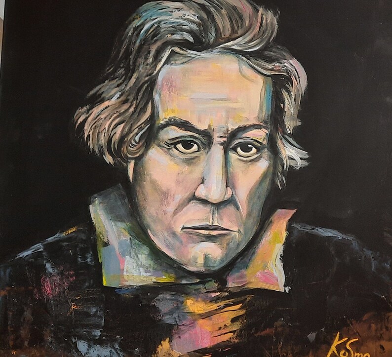 Beethoven Acrylic Portrait Painting Original Artwork - Etsy