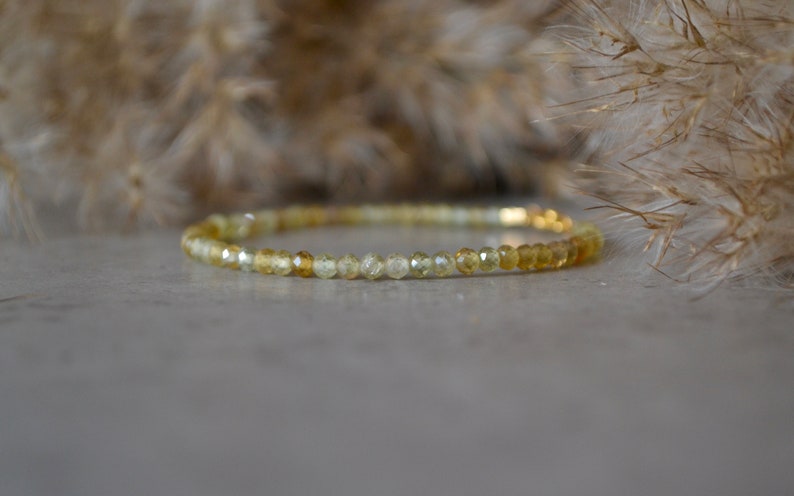 Andradite Garnet Bracelet Bracelet Femme 3mm Bead Bracelet | Etsy