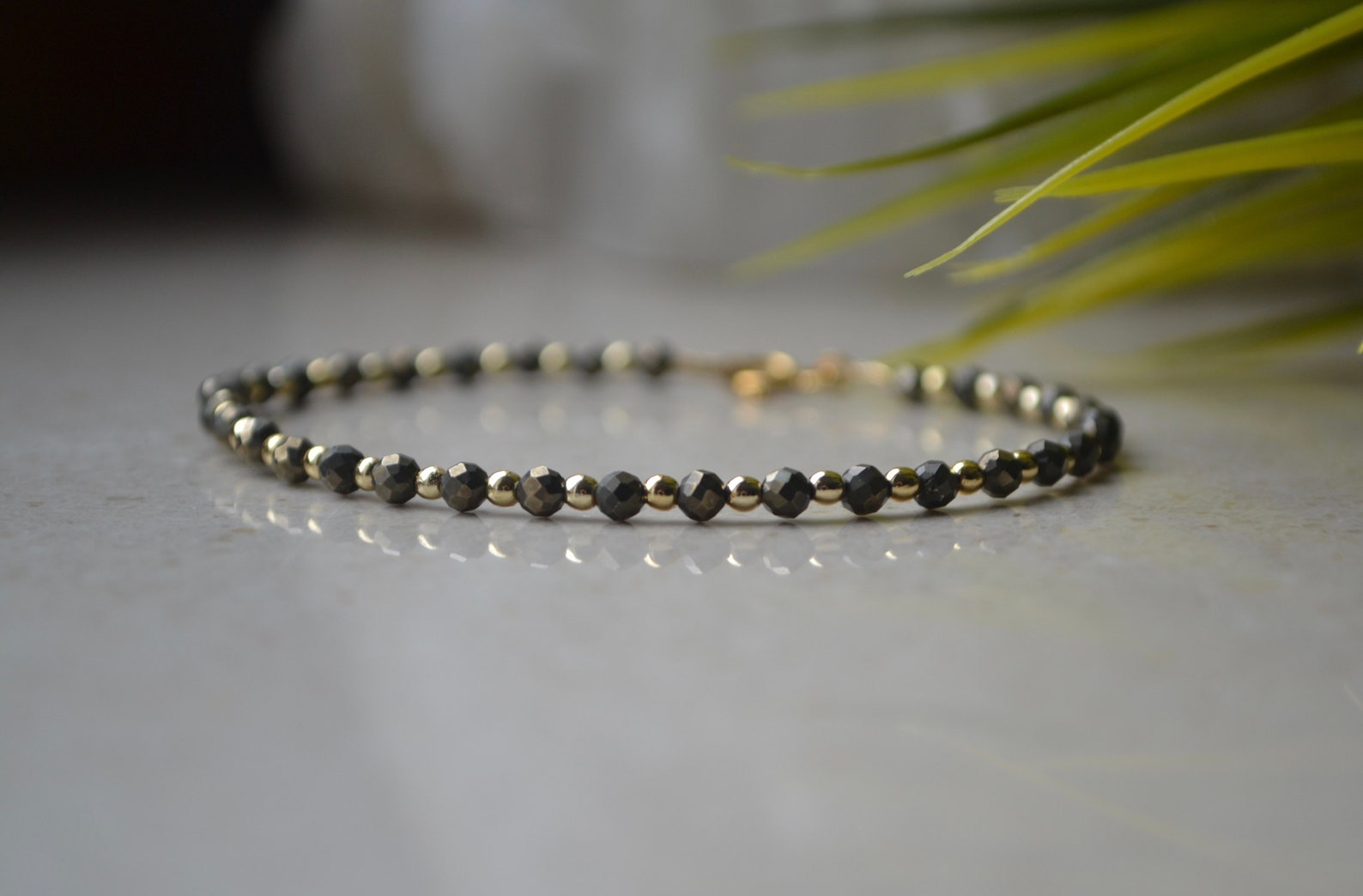 Gold Pyrite Bracelet - Raw Pyrite Jewelry, Bracelet Femme, Delicate ...