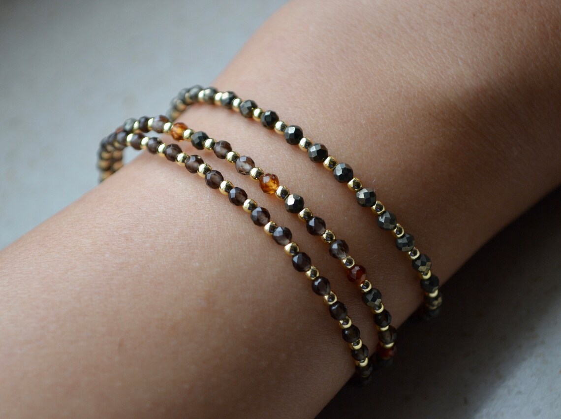 Gold Pyrite Bracelet - Raw Pyrite Jewelry, Bracelet Femme, Delicate ...