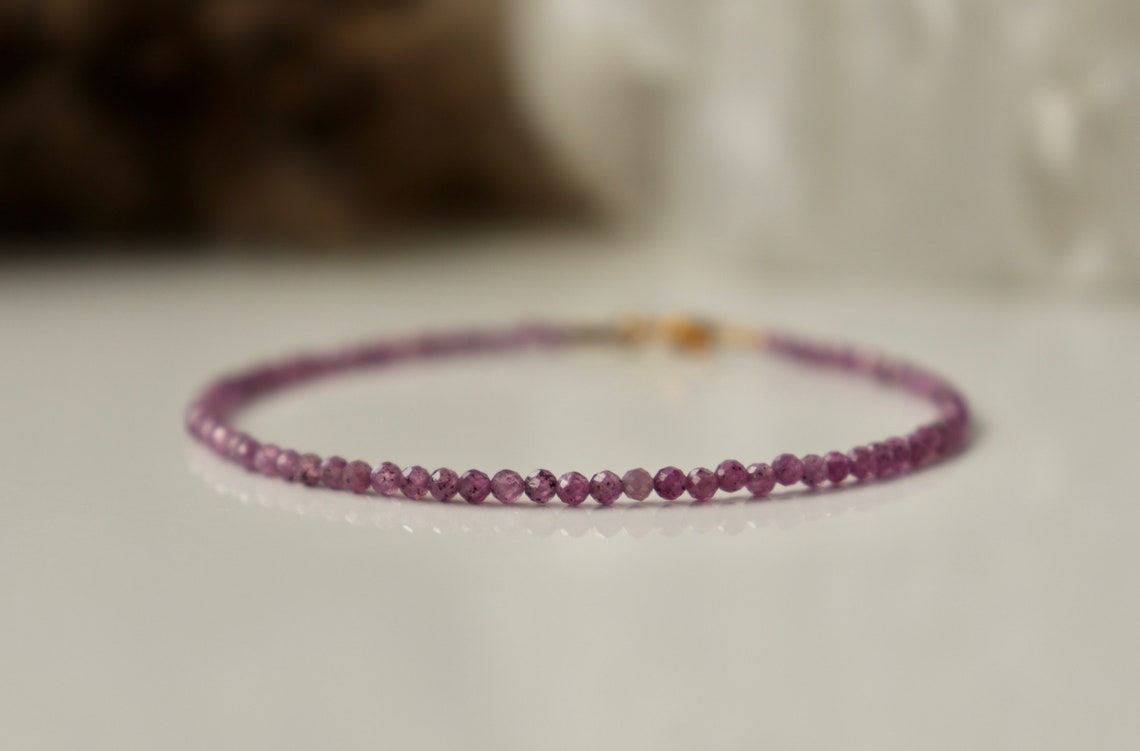 Genuine Ruby Bracelet July Birthstone Bracelet Pink Ruby - Etsy