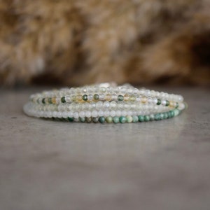 Qinghai Jade, Green Jade Bracelet - Bracelet Femme, Delicate Gemstone Bracelet, Green White ...